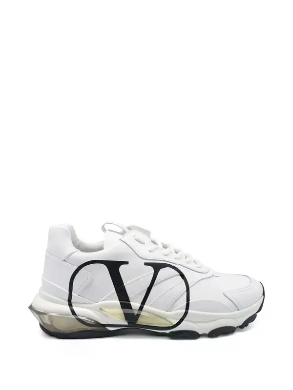 Valentino Garavani Leather Sneakers With Side Logo - White