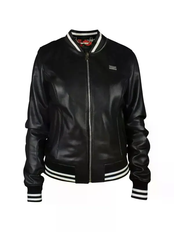 Philipp Plein Leather Bomber Jacket