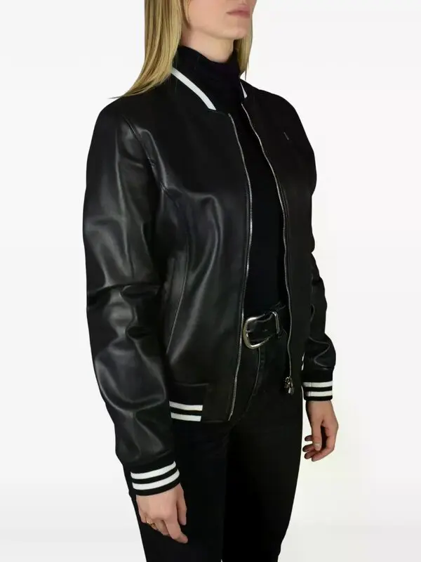 Philipp Plein Leather Bomber Jacket