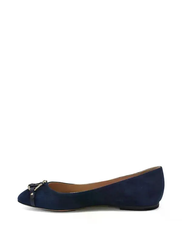 Valentino Garavani Navy Suede Logo Ballerinas