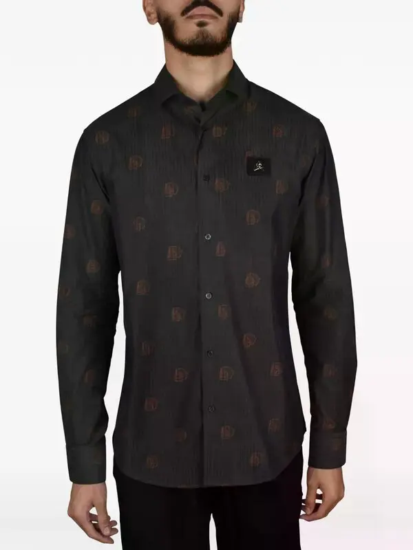 Philipp Plein Striped Skull-print Shirt