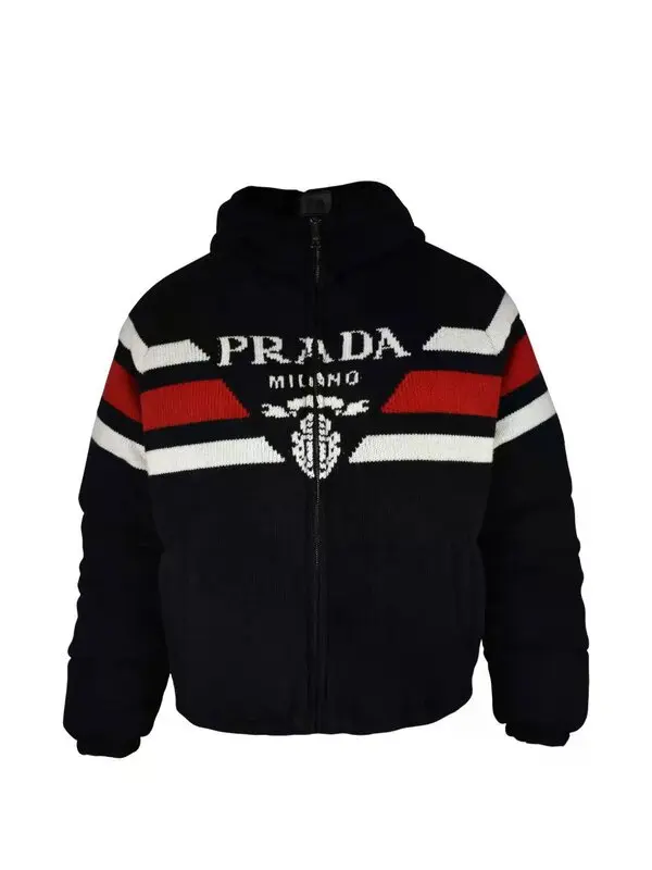 Prada Padded Zip Jacket With Logo Embellishment