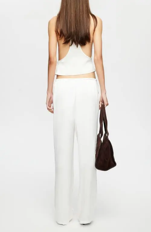 Lioness Satin Drawstring Pants - Pearl