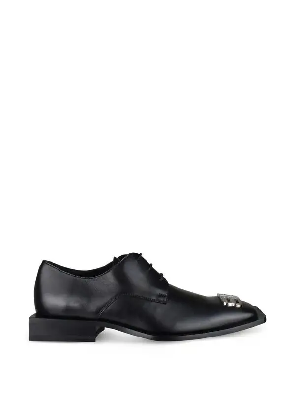 Balenciaga Logo Square Toe Derby Shoes