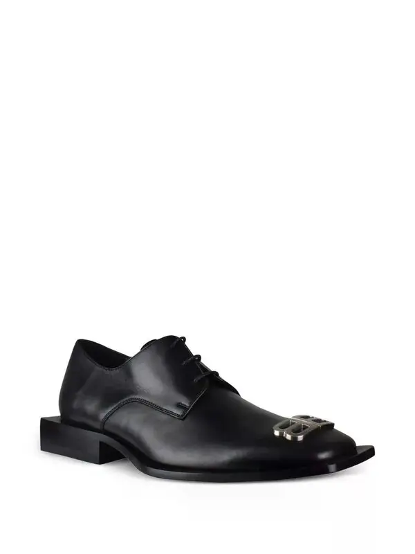 Balenciaga Logo Square Toe Derby Shoes