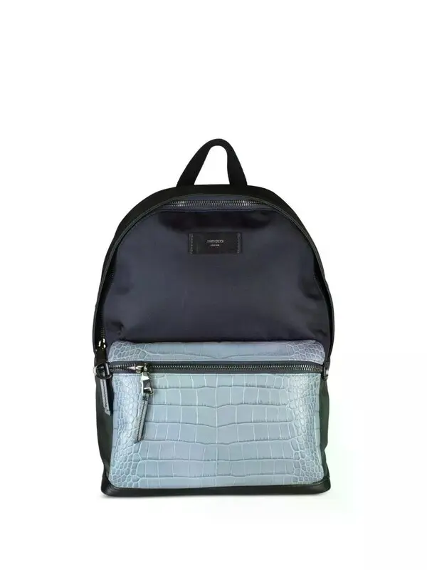 JIMMY CHOO Crocodile-effect Zip Backpack - Green