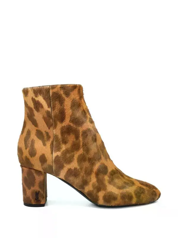 Saint Laurent Leopard Zipped Ankle Boots - Neutrals