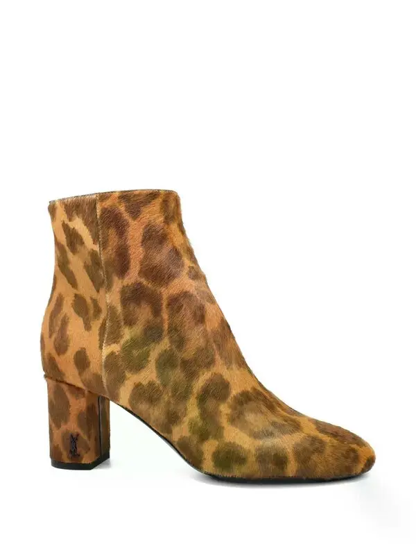 Saint Laurent Leopard Zipped Ankle Boots