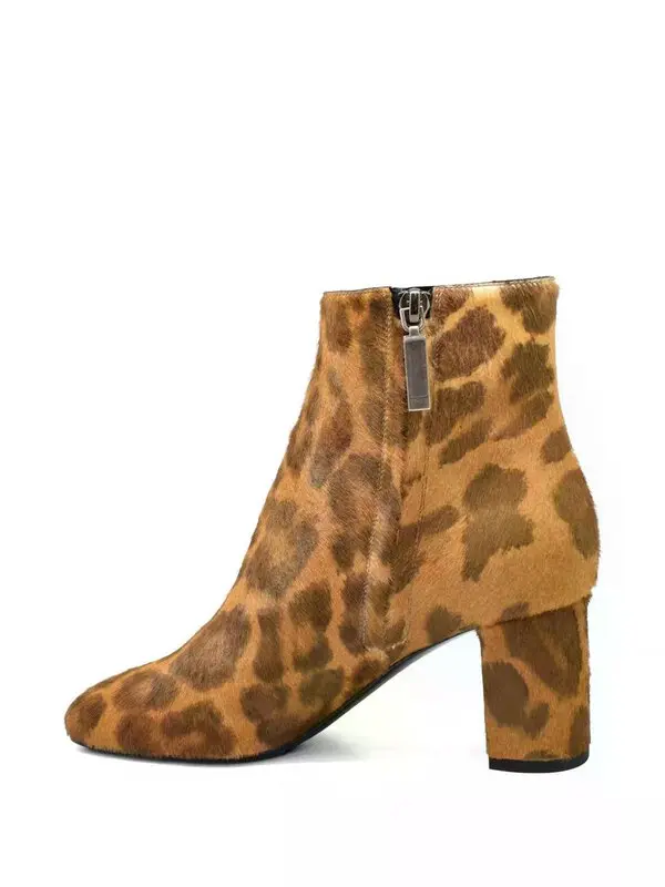 Saint Laurent Leopard Zipped Ankle Boots