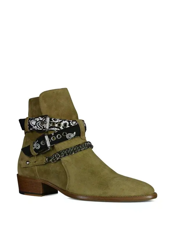 Amiri Bandana Buckle Ankle Boots