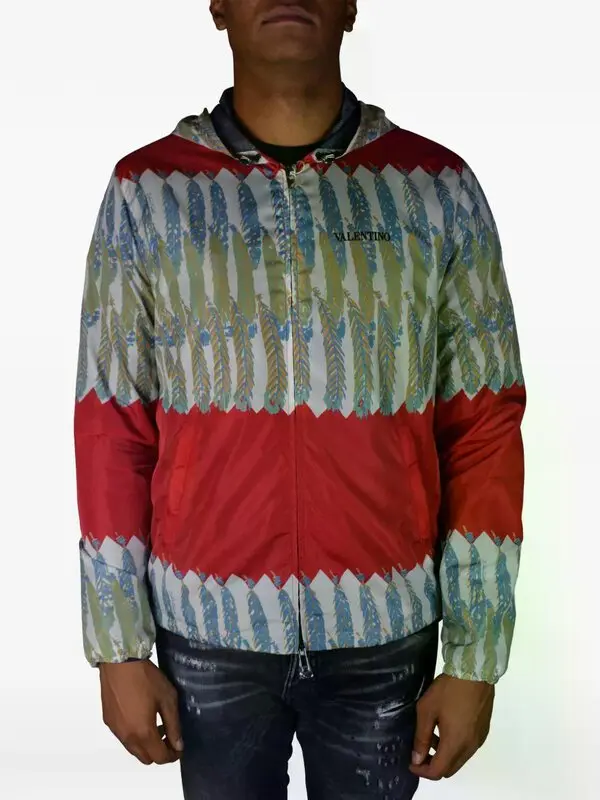Valentino Garavani Leaf Print Hooded Jacket