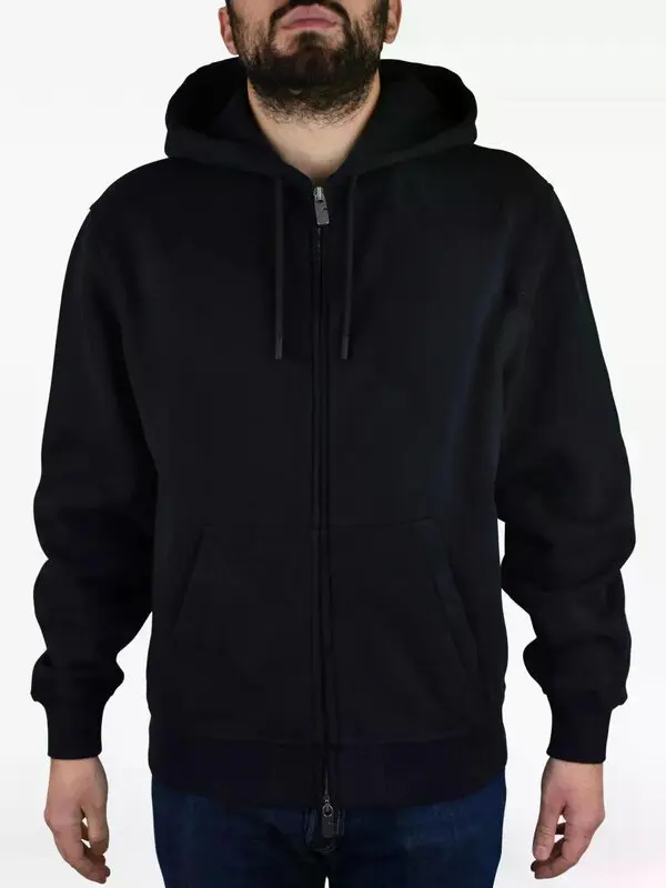 Burberry Embroidered Logo Zip-up Hoodie