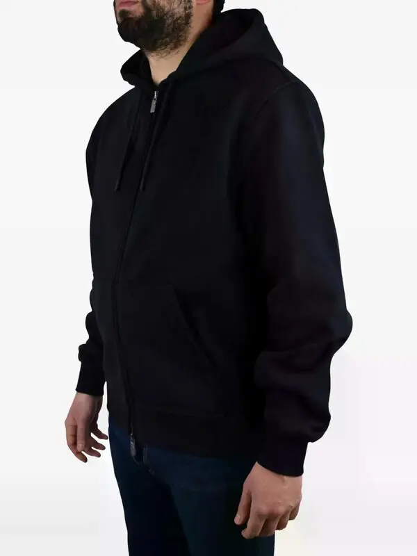 Burberry Embroidered Logo Zip-up Hoodie