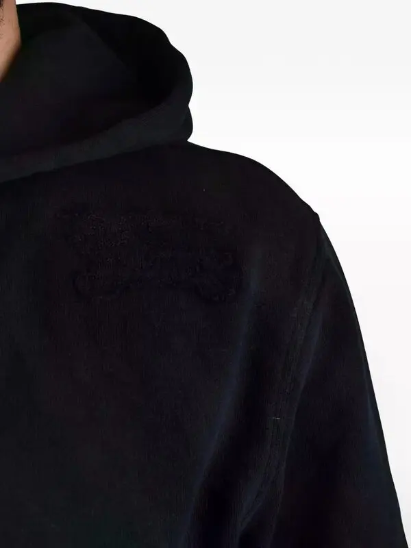 Burberry Embroidered Logo Zip-up Hoodie