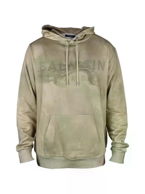 Balmain Logo Print Hoodie - Neutrals