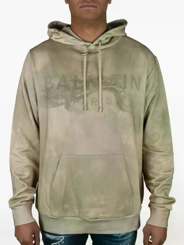 Balmain Logo Print Hoodie - Neutrals