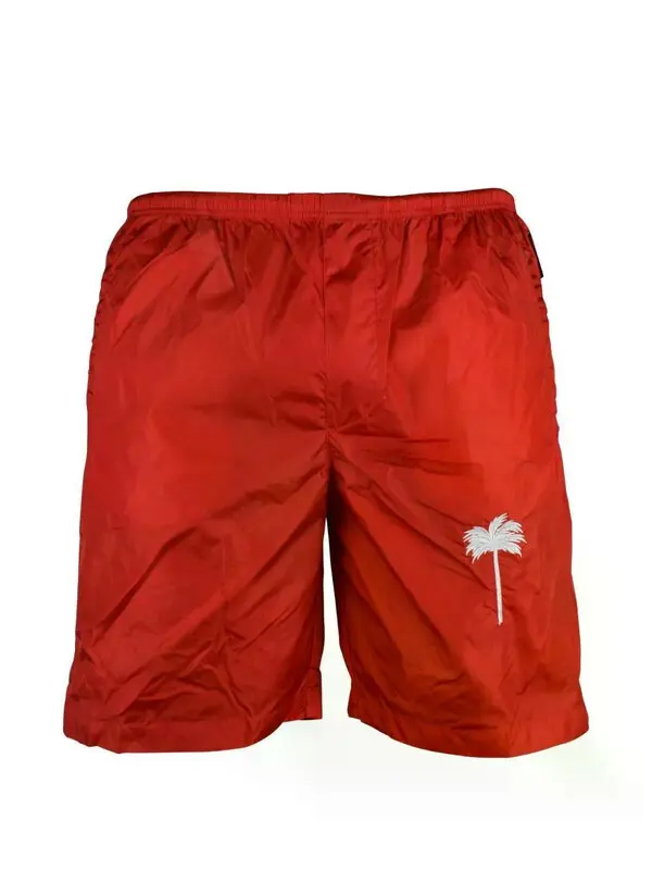 Palm Angels Embroidered Swim Shorts - Red