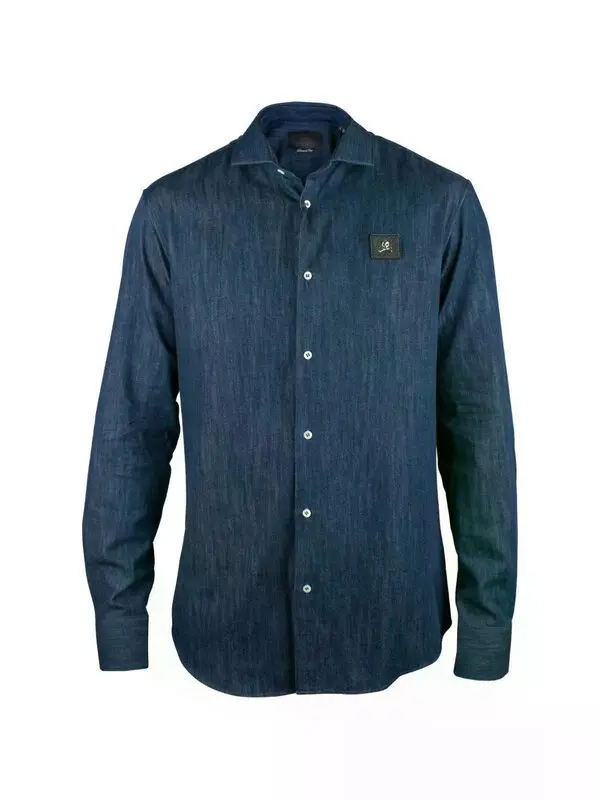 Philipp Plein Logo-patch Denim Shirt