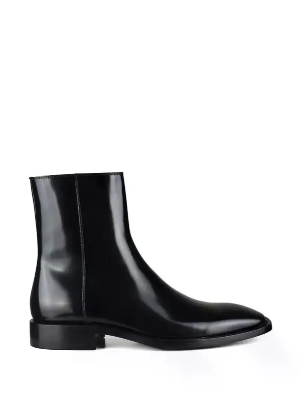 Balenciaga Square-toe Leather Boots - Black
