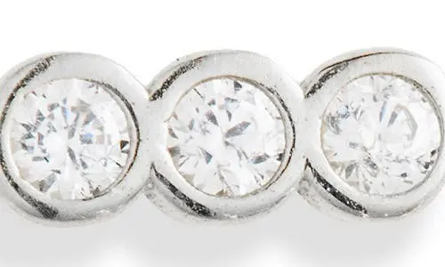 THE SIS KISS Loverly Crystal Bar Stud Earrings - Silver