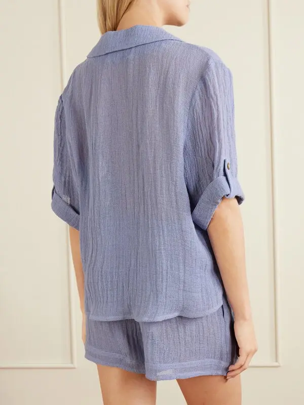 Le Kasha Minqar Linen Shirt - Blue