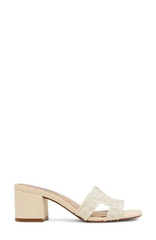Steve Madden Hydie Block Heel Sandal - Bone Raffia