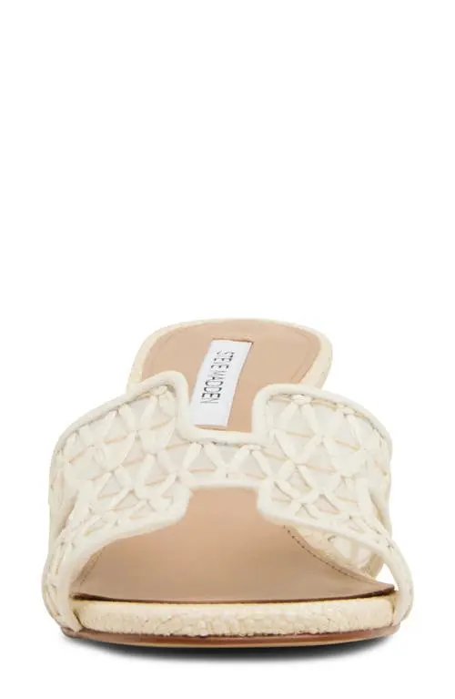 Steve Madden Hydie Block Heel Sandal - Bone Raffia