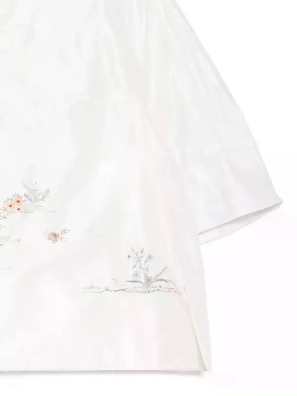 Shiatzy Chen Embroidered Silk Satin Top - White