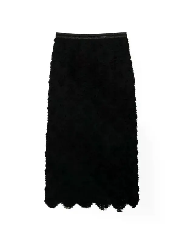 Shiatzy Chen Floral 3d Pencil Skirt - Black