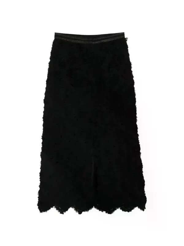 Shiatzy Chen Floral 3d Pencil Skirt - Black