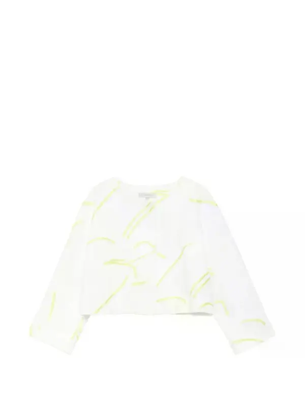 Shiatzy Chen Jacquard Cropped Jacket - White