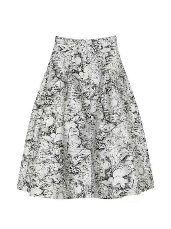 Shiatzy Chen Jacquard Midi Skirt