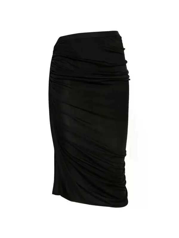 Rick Owens Edfu Gathered Midi Skirt