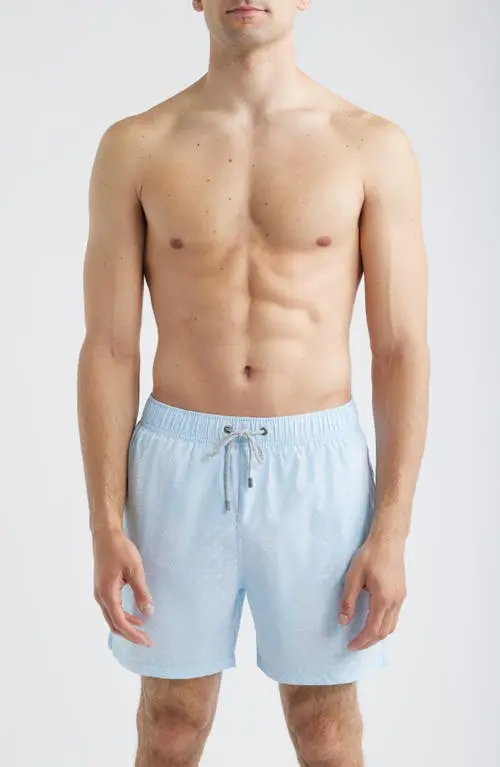 VINTAGE SUMMER Stretch Volley Swim Trunks - Blue