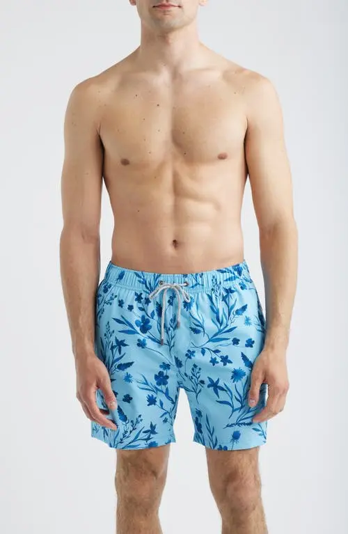 VINTAGE SUMMER Stretch Volley Swim Trunks - Blue