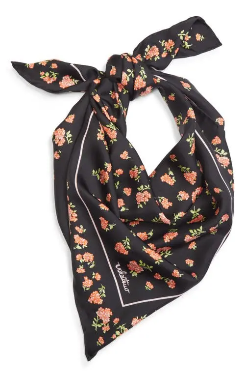 Valentino Garavani Mazzetto Coriandolo Silk Square Scarf - Black/rose