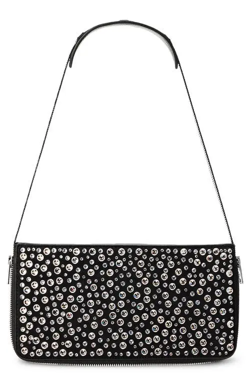 Alexander Wang Siren Pochette Crystal Embellished Shoulder Bag - Black