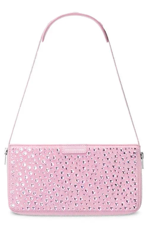 Alexander Wang Siren Pochette Crystal Embellished Shoulder Bag - Light Pink