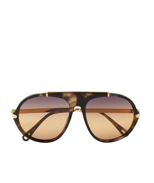 Chloé Aly Aviator-frame Sunglasses - Black