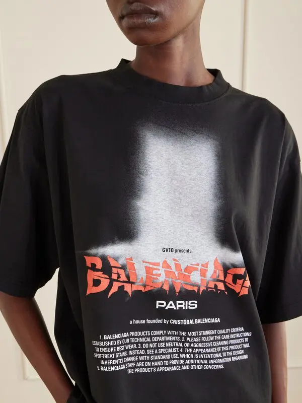 Balenciaga Printed Cotton-blend T-shirt