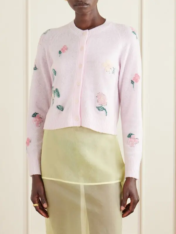 Bernadette Clemence Wool-blend Cardigan - Pink