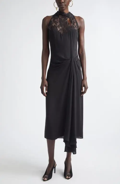 Valentino Garavani Lace Yoke Silk Gown - Black