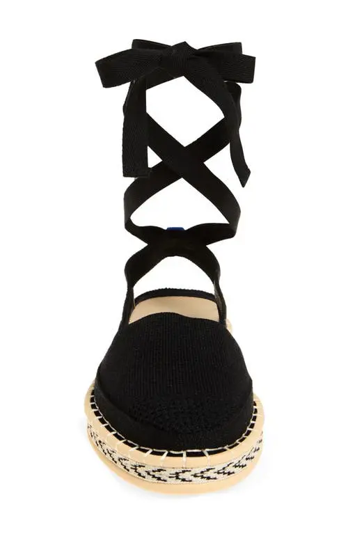 Rothy's D'orsay Ankle Tie Espadrille Flat - Black