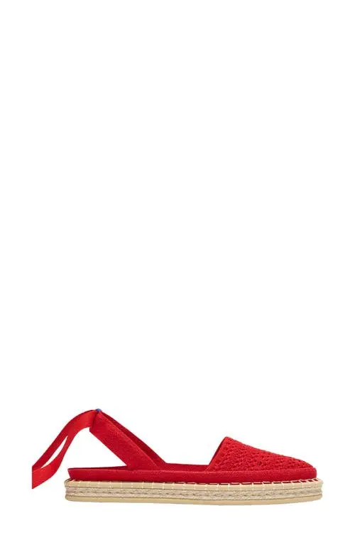 Rothy's D'orsay Ankle Tie Espadrille Flat - Bright Red Crochet