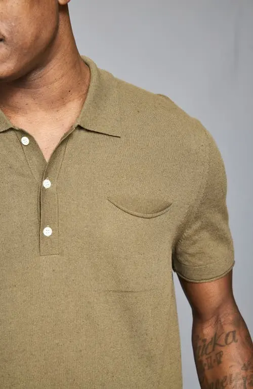 Billy Reid Cotton & Linen Blend Polo - Olive