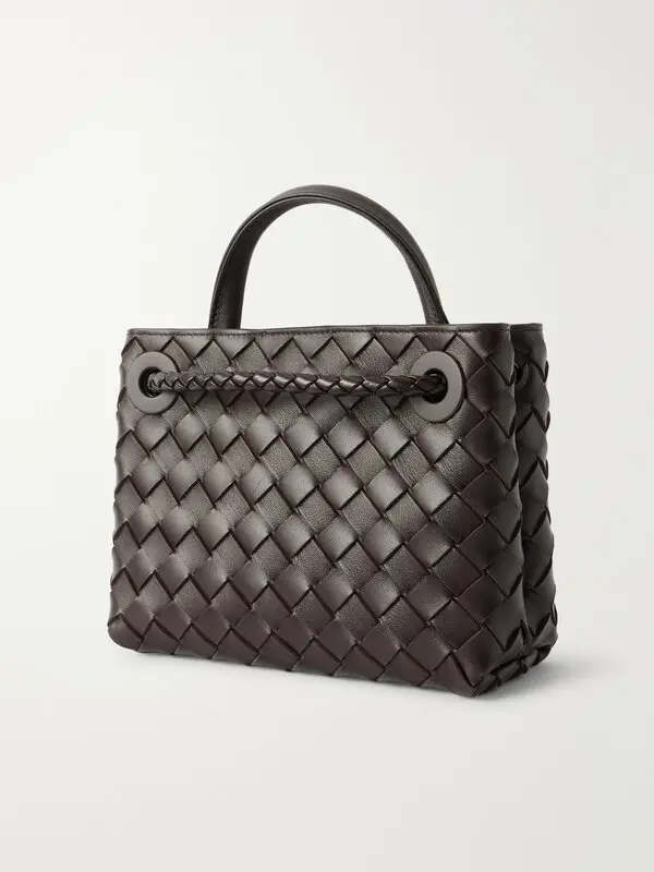 Bottega Veneta Mini Andiamo Intrecciato Leather Tote - Brown