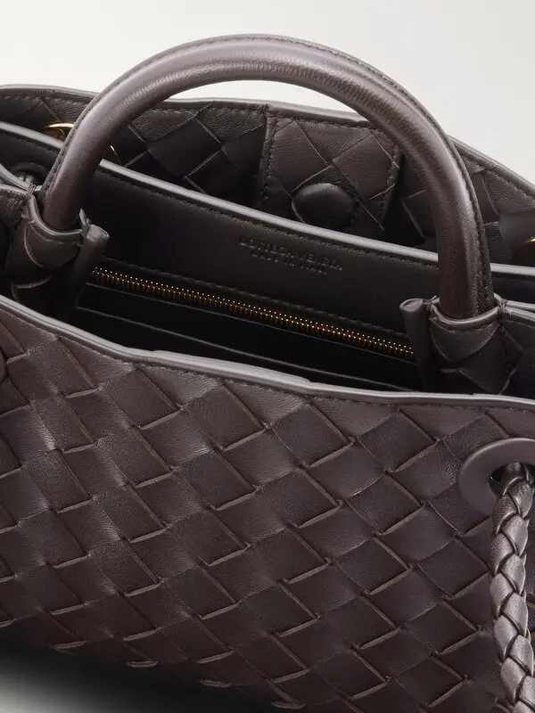 Bottega Veneta Mini Andiamo Intrecciato Leather Tote - Brown