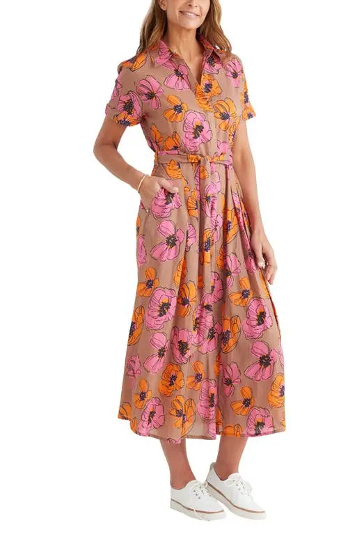 BRAVE+TRUE Rosselini Floral Cotton Shirt Dress