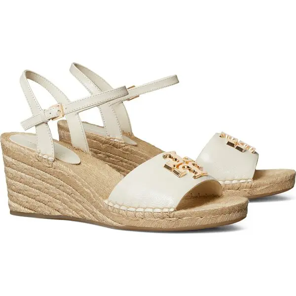 Tory Burch Eleanor Wedge Espadrille - Light Cream/gold