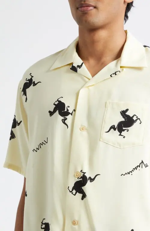 Visvim Crosby Horse Print Camp Shirt - Yellow